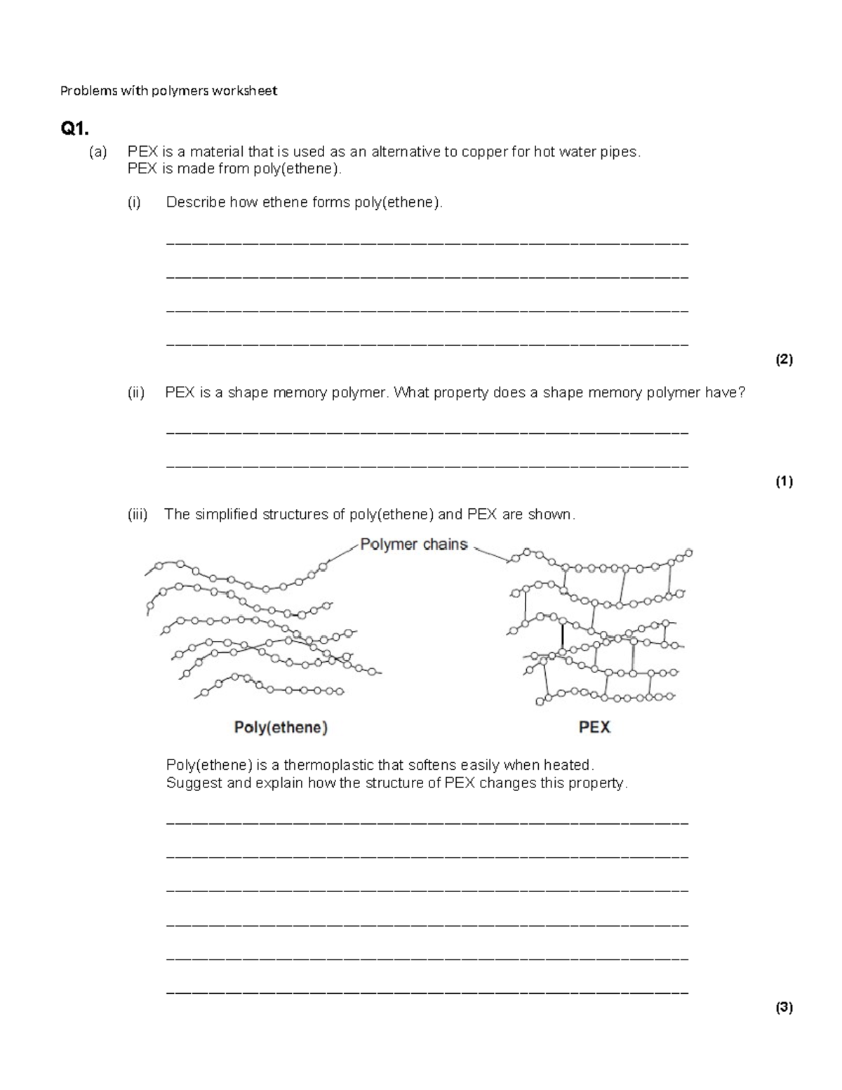 13.5 Problems with polymers worksheet - Problems with polymers ...
