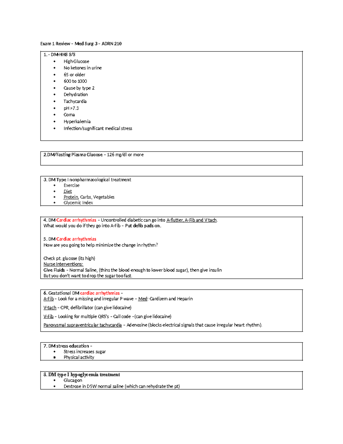 Exam 1 Review MS3 - final exam for med surge portion - Exam 1 Review ...