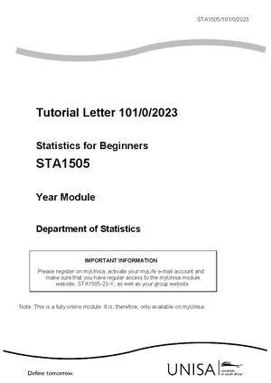 STA1507 Project A Assignment 4-1 - RESEARCH PROPOSAL STA1507 Project A ...