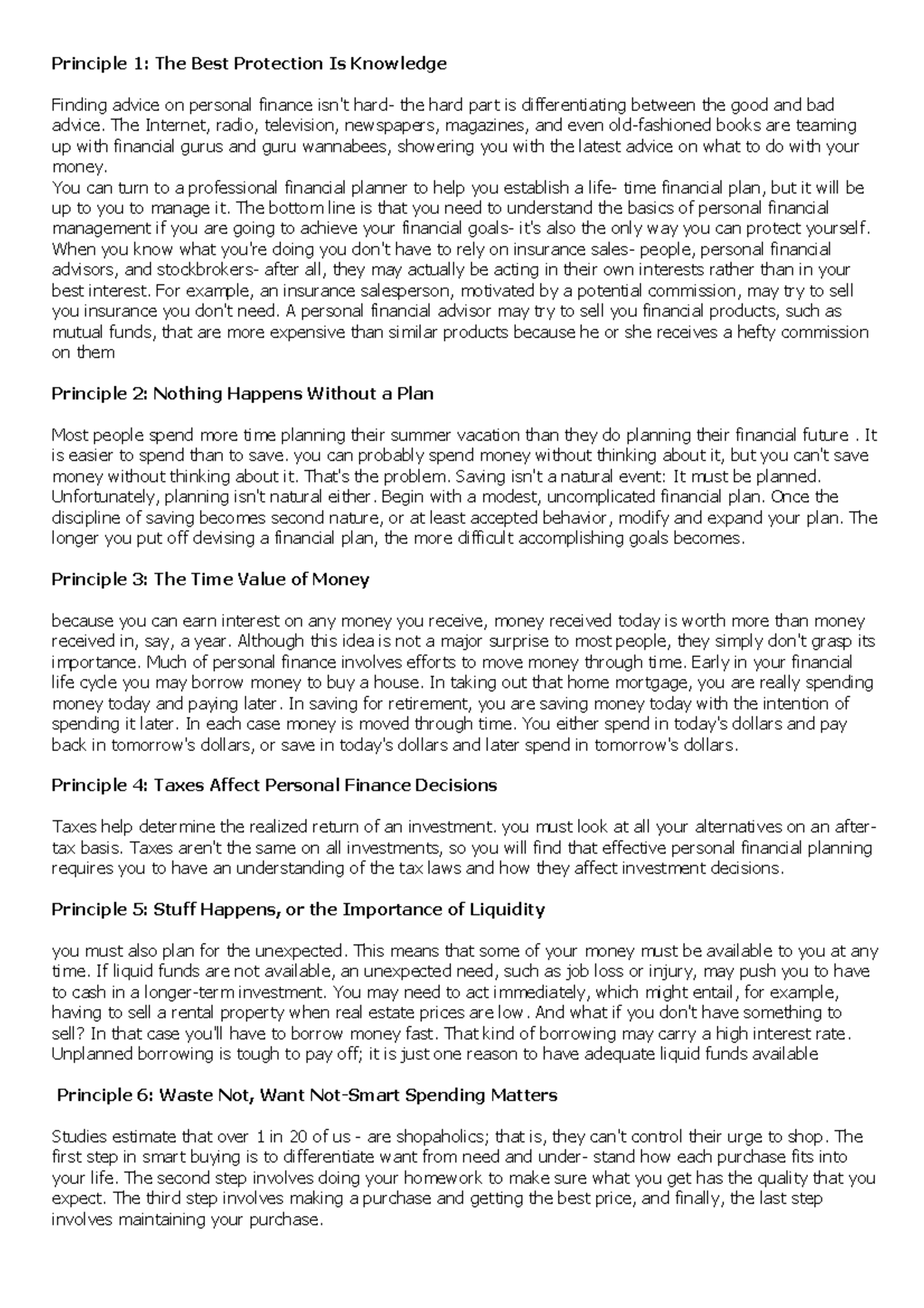 10 principles of PF Matching - Principle 1: The Best Protection Is ...