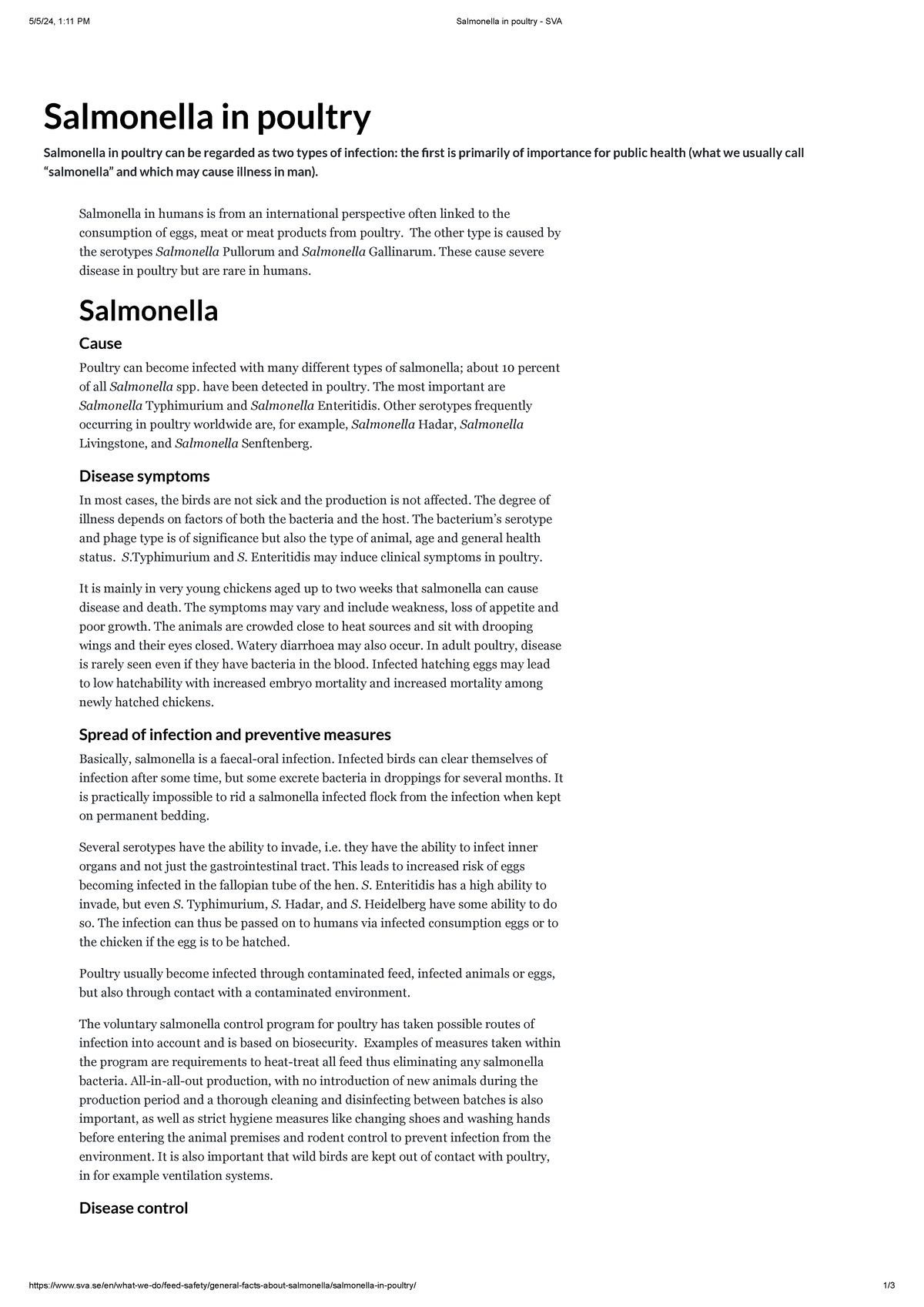 Salmonella symptoms (chicken) - 5/5/24, 1:11 PM Salmonella in poultry ...