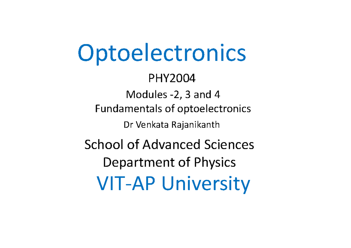 Optoelectronics PART2 compressed - Optoelectronics Modules -2, 3 and 4 ...
