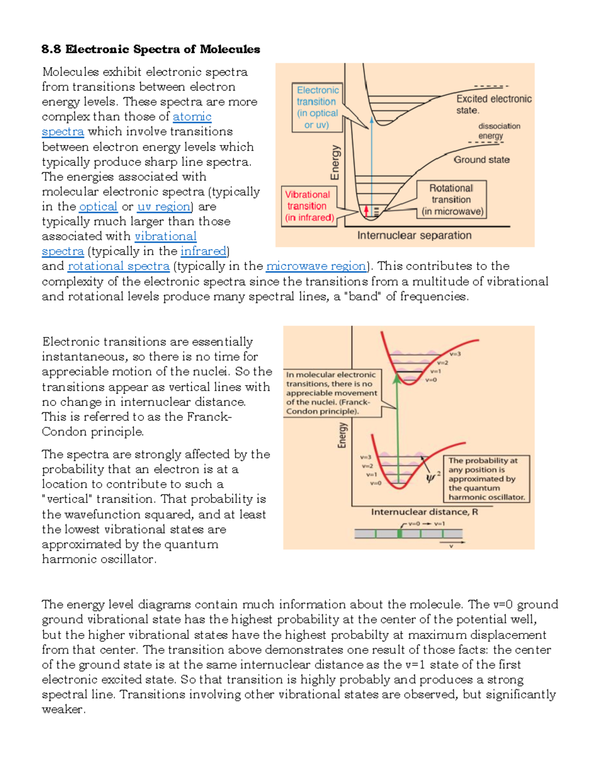 8.8. electronic Spectra of Molecules - 8 Electronic Spectra of ...