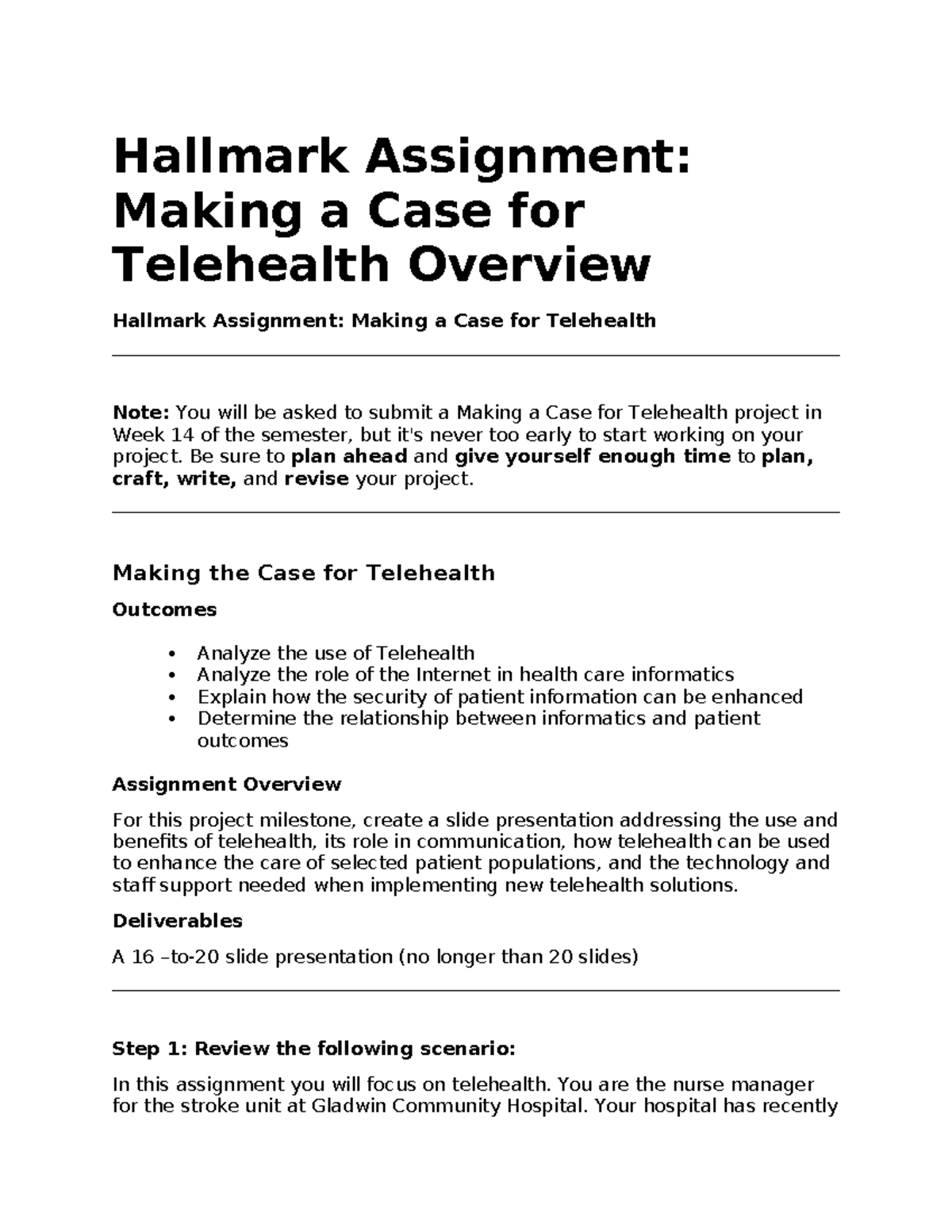 235 Hallmark Assignment - Hallmark Assignment: Making a Case for ...