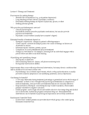 Abnormal Psychology Unit 1 Notes - Lecture 1: Introduction What does ...