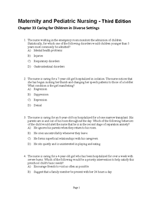 Chapter 35 Test bank - Maternity and Pediatric Nursing - Third Edition ...