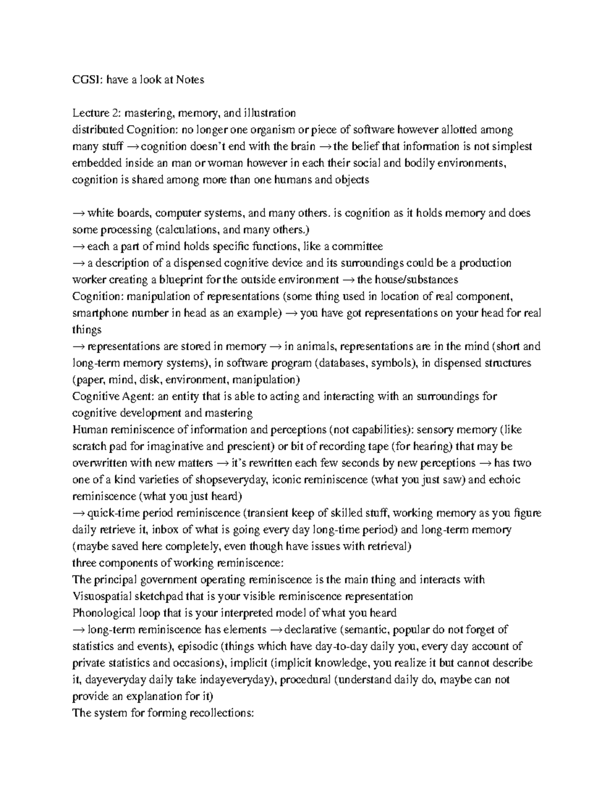 CGSC Study Notes - CGSI: have a look at Notes Lecture 2: mastering ...