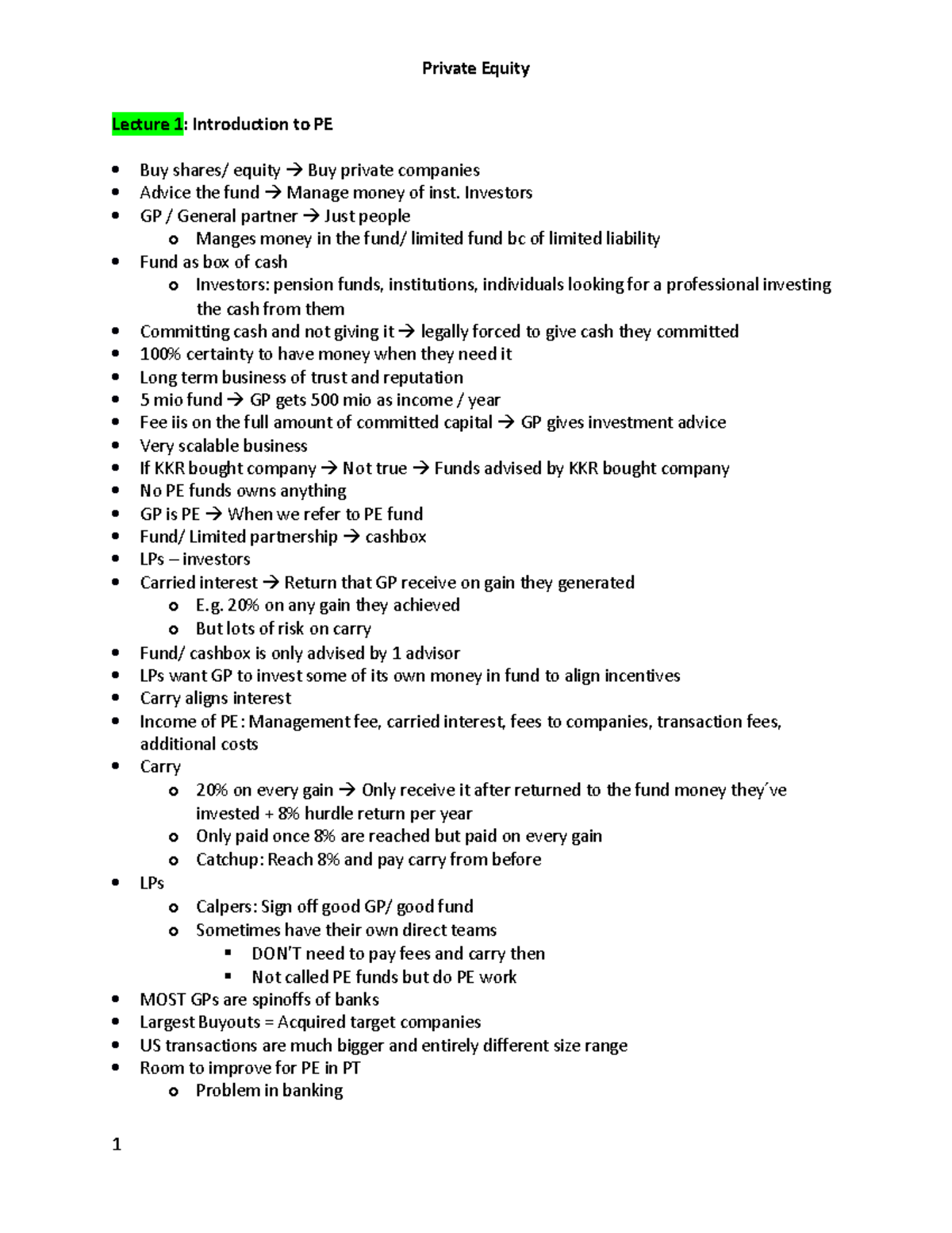 PE - Script PE Course - Lecture 1: Introduction to PE Buy shares ...