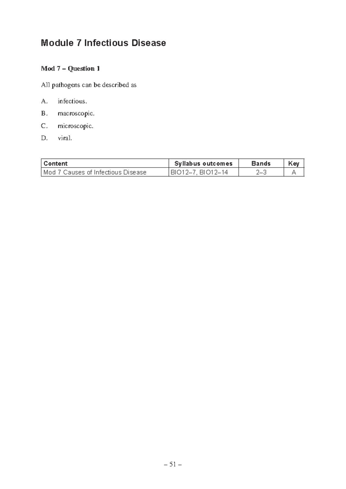 Biology – Additional Sample HSC Examination Questions - Module 7 ...