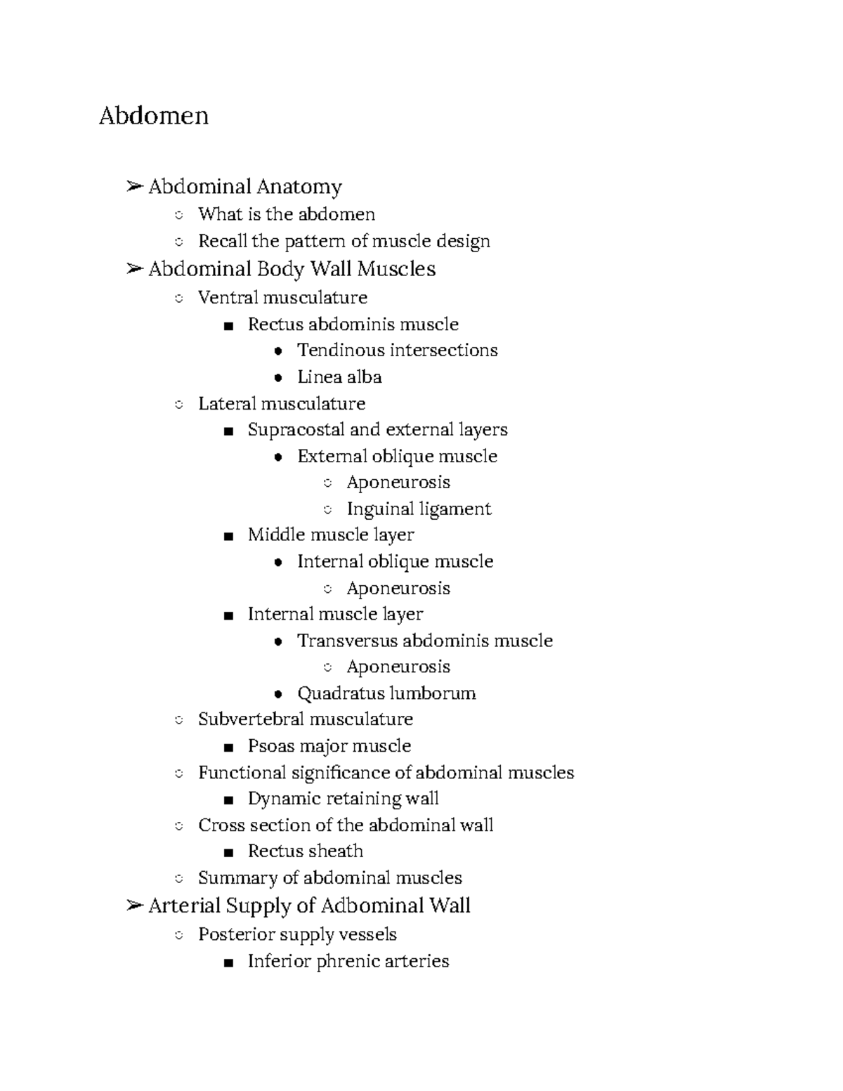 Anatomy Program Lecture Notes 13 - Abdomen Abdominal Anatomy What is ...