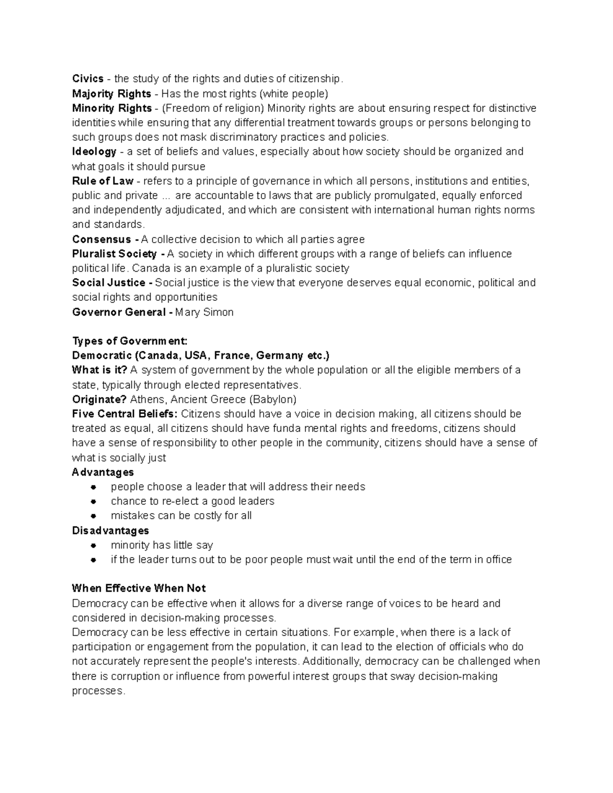 Basic Civics Notes - Civics - the study of the rights and duties of ...