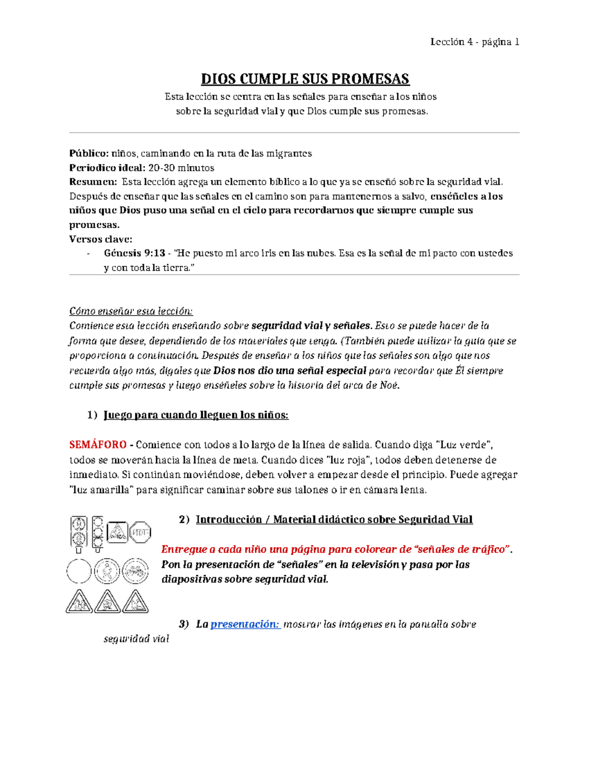 Lección 4- Dios Cumple Promesas - Lección 4 - página 1 DIOS CUMPLE SUS ...