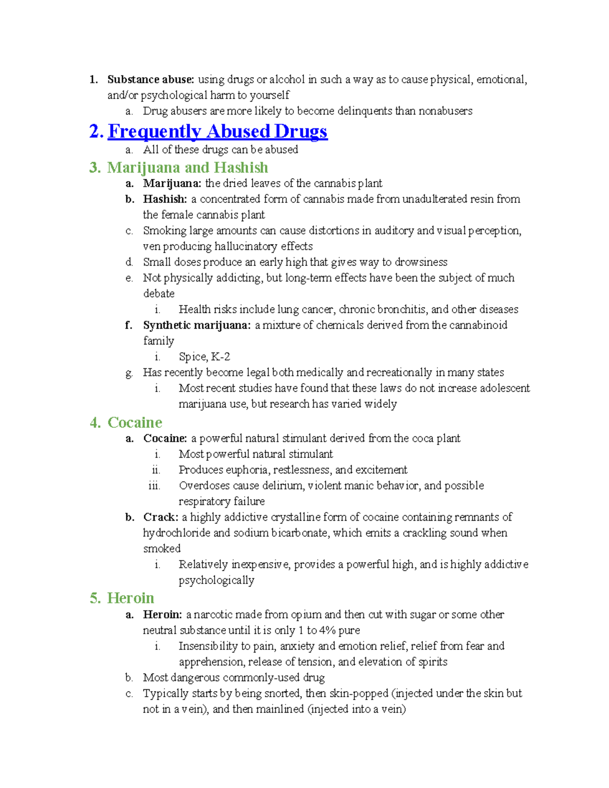 Chapter 11 Drug Use and Delinquency - 1. Substance abuse: using drugs ...