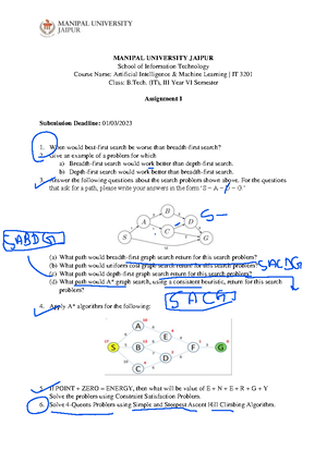 Lecture 2 State Space Representation - State Space Representation In artificial intelligence, a ...