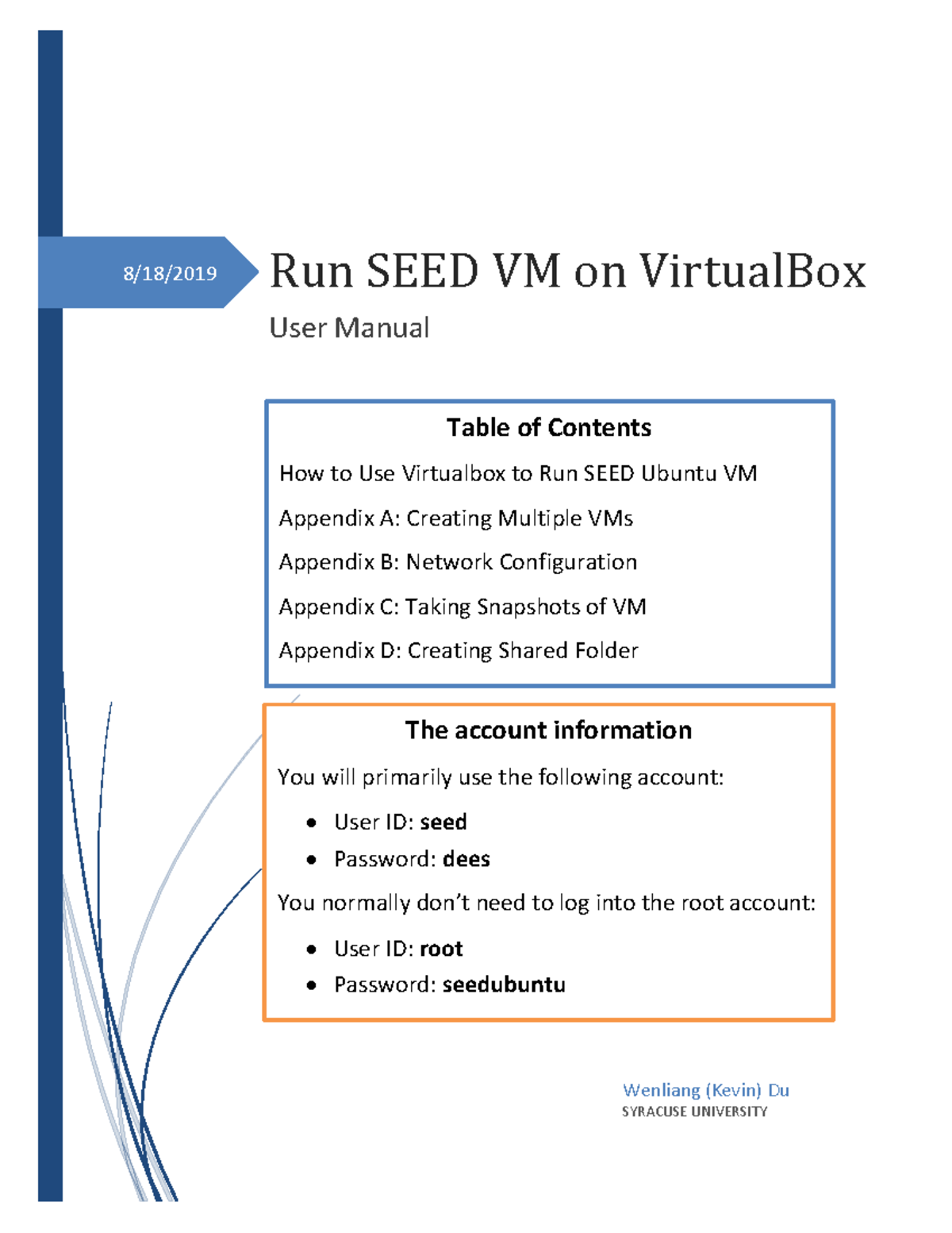 Seedvm Virtual Box Manual 818 Run Seed Vm On Virtualbox User Manual