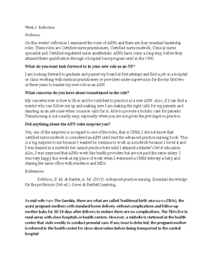 NR500NP Roles in APN - APRN Role - NR500NP - Chamberlain University ...