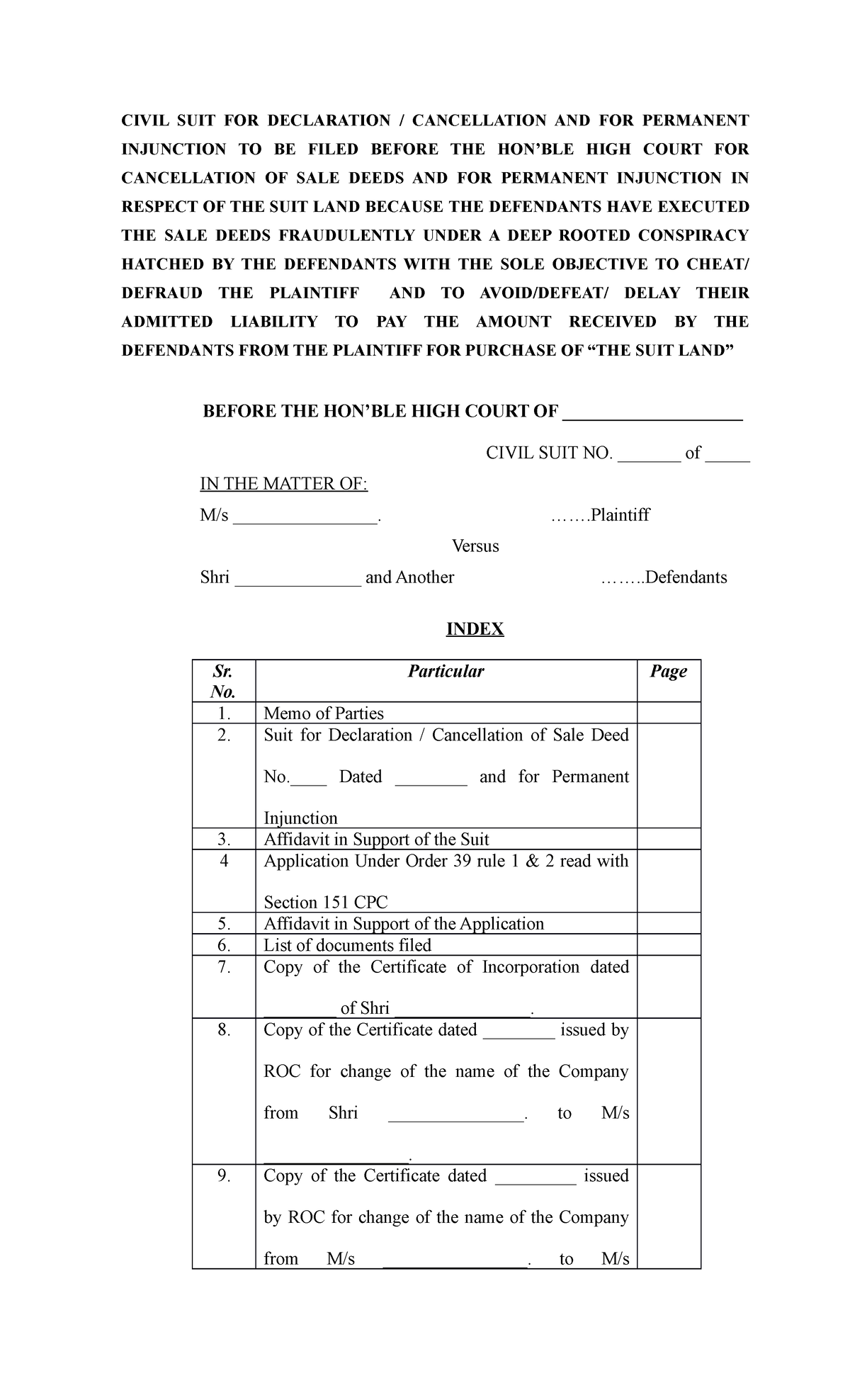 Canellation saledeed - details for cancellation - Property Law - PCL ...