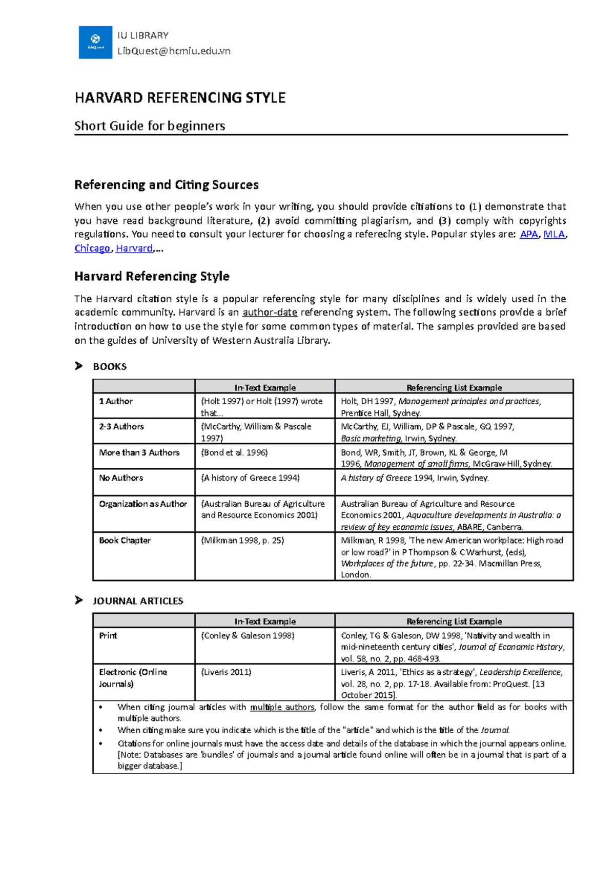 Harvard-Style[unpublished] - HARVARD REFERENCING STYLE Short Guide for ...