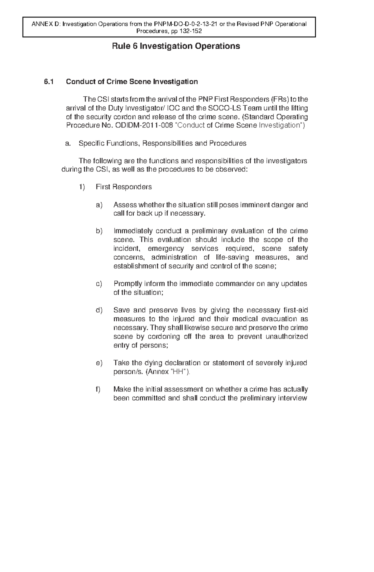 Rule 6 Investigation Operations - Rule 6 Investigation Operations 6 ...