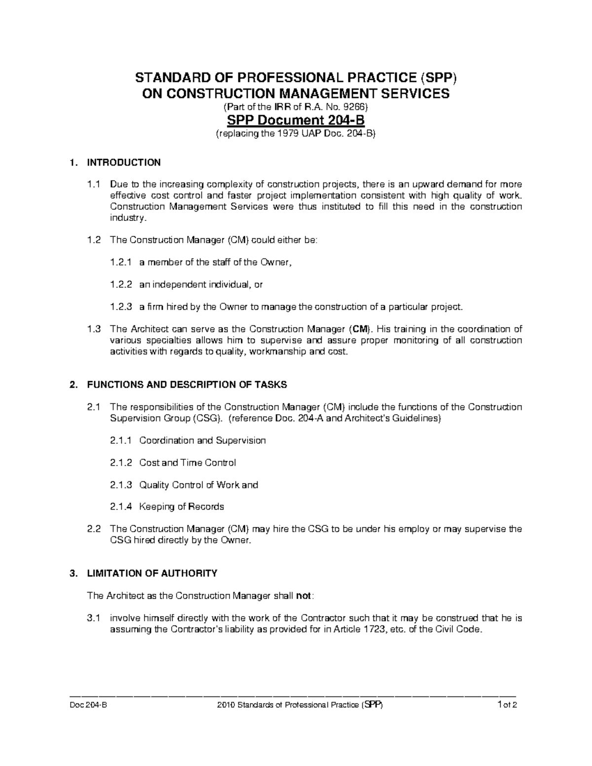 SPP 204B - Philippine Standards of Professional Practice 204B ...
