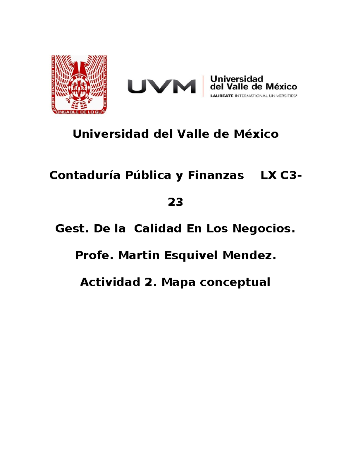 A#2 - A#2 MAPA CONCEPTUAL - Universidad del Valle de México Contaduría ...