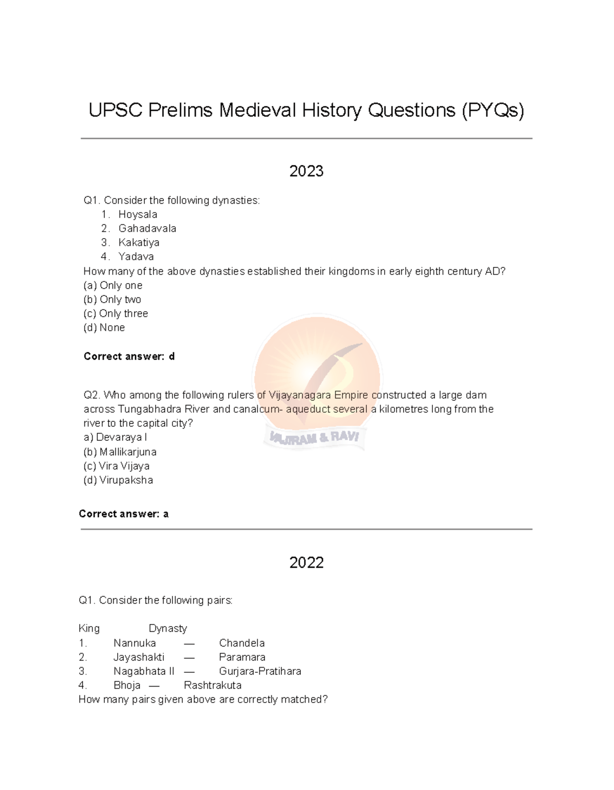 Medieval history questions 00ce7a7764 - UPSC Prelims Medieval History ...