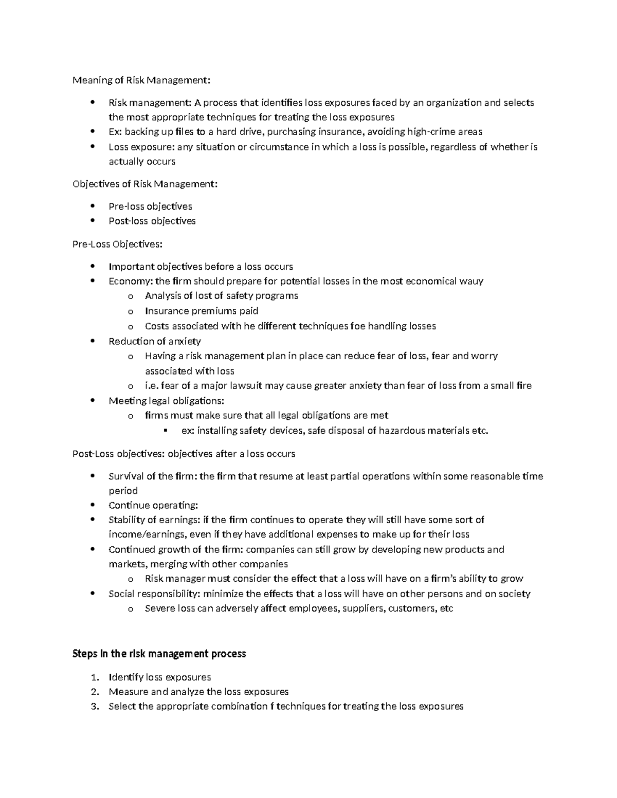 Chapter 3 Notes - Summary Principles of Risk Management and Insurance ...
