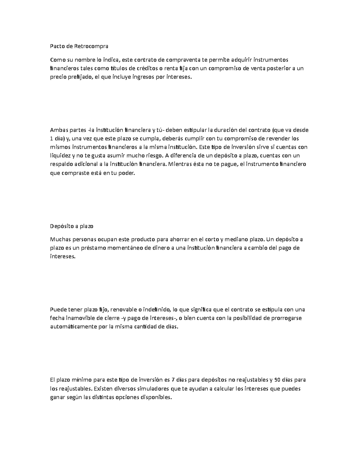 Inversiones - apuntes complementarios a clases - Pacto de Retrocompra ...