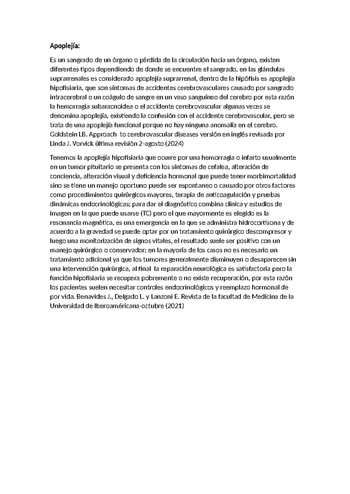 Apoplejía - apoplejia - Apoplejía: Es un sangrado de un órgano o ...