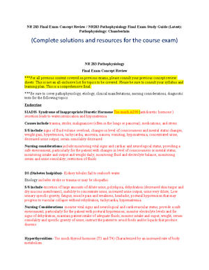 NR-283 - Chamberlain - Pathophysiology - Studocu