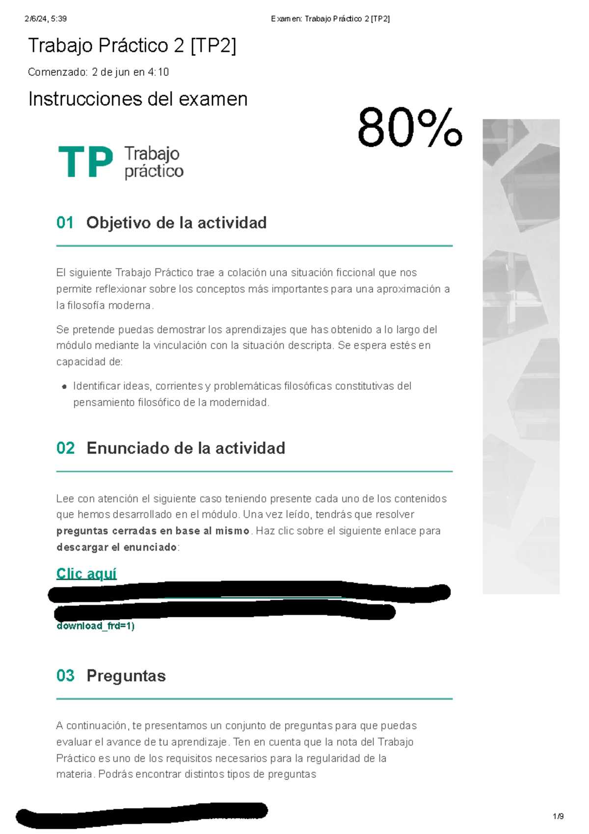 Examen Trabajo Práctico 2 Tp2 Trabajo Práctico 2 Tp2 Comenzado 2