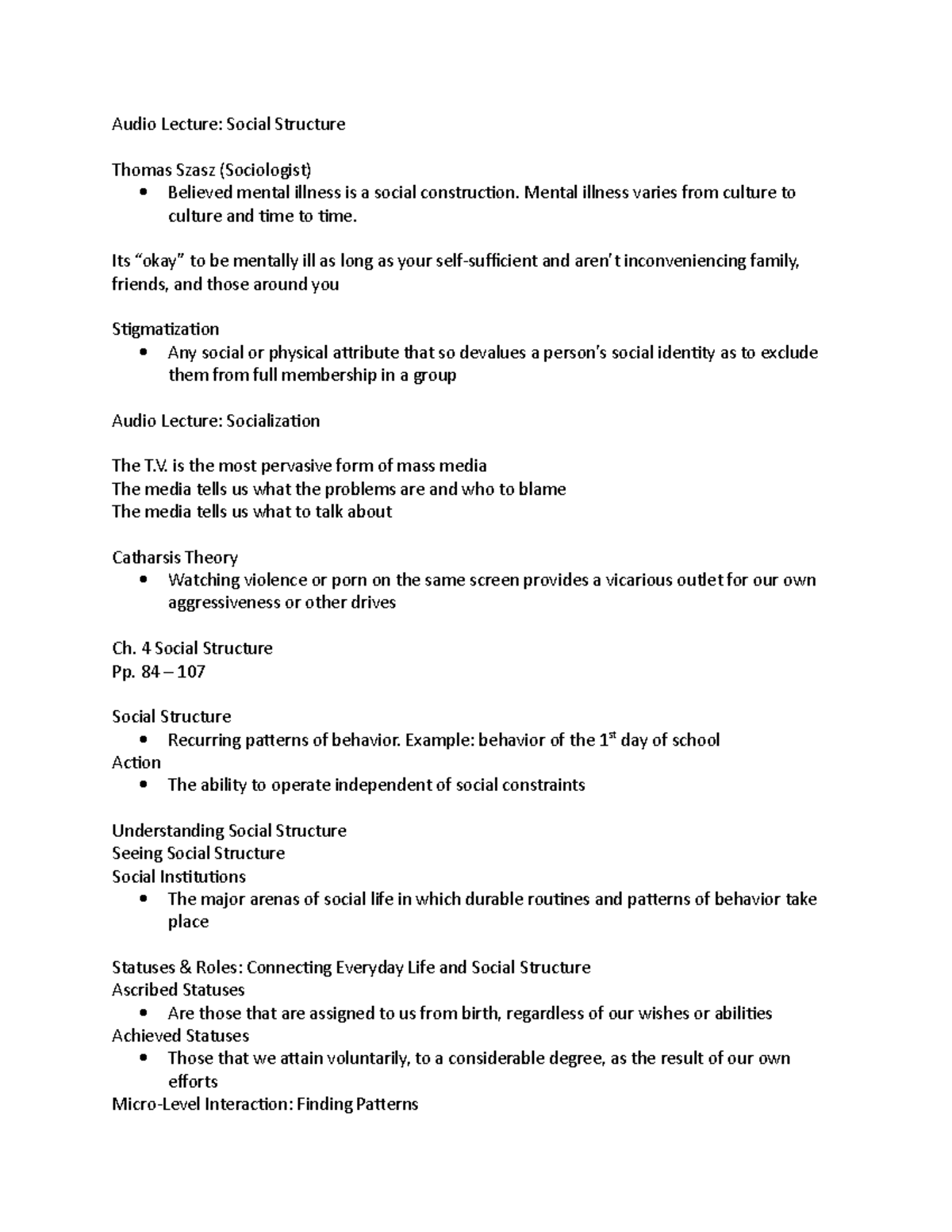 Soc 101 Part 21 - Professor: Russell Castro - Audio Lecture: Social ...