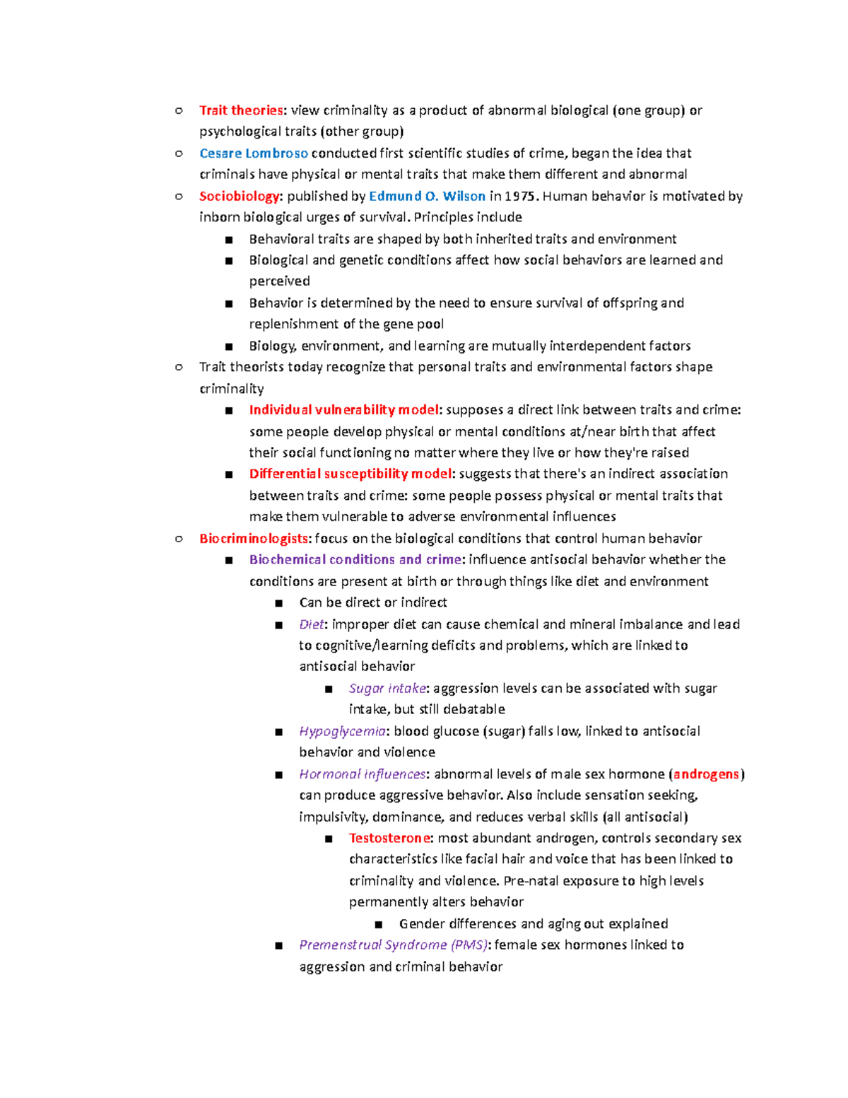 Trait Theory - These are textbook notes from the online Intro to Crime ...