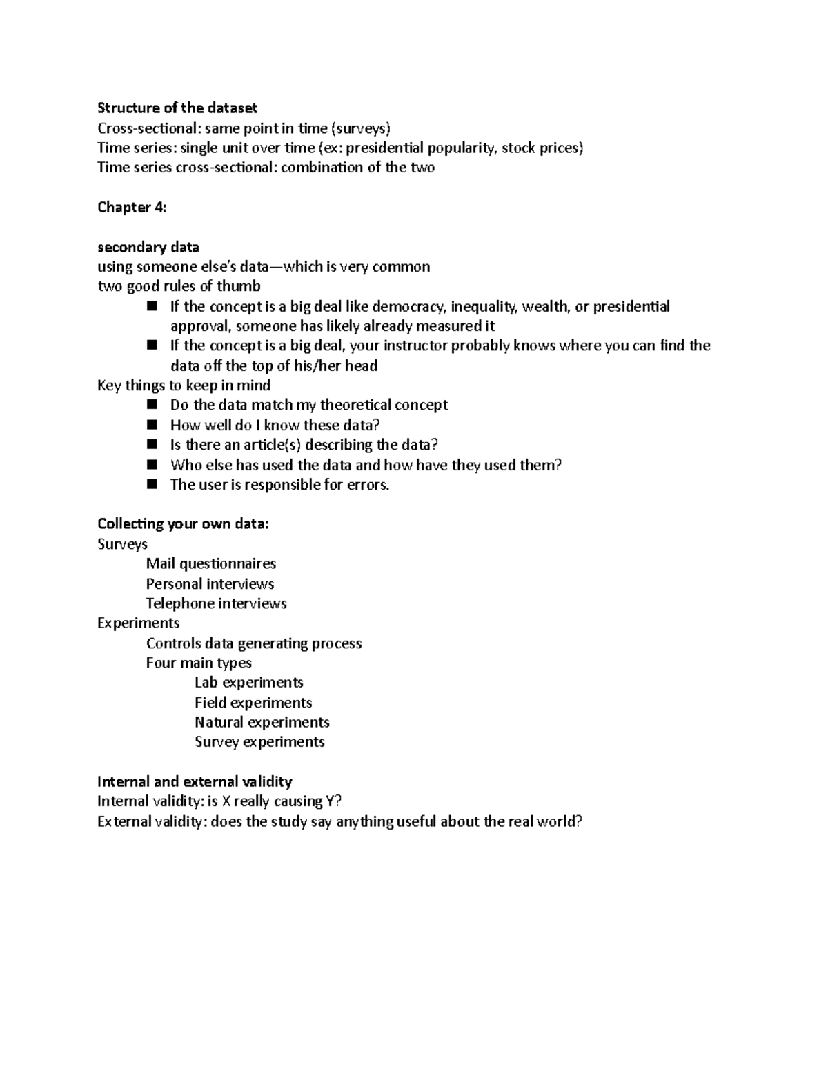 Structure of the dataset - Structure of the dataset Cross-sectional ...