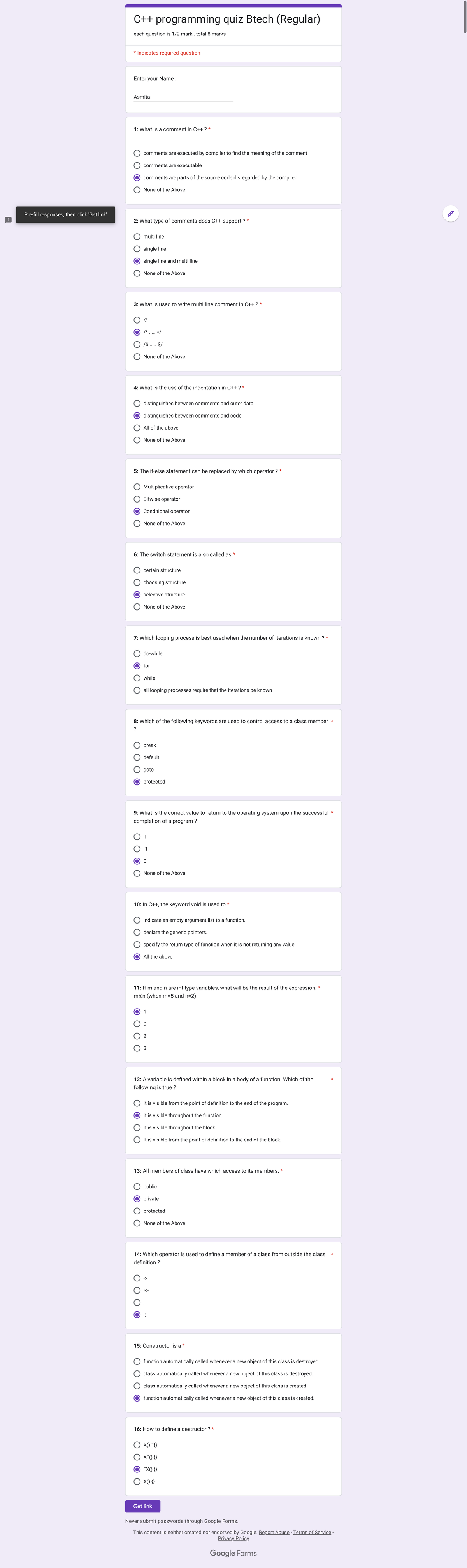 C++ programming quiz - comments are executed by compiler to nd the ...