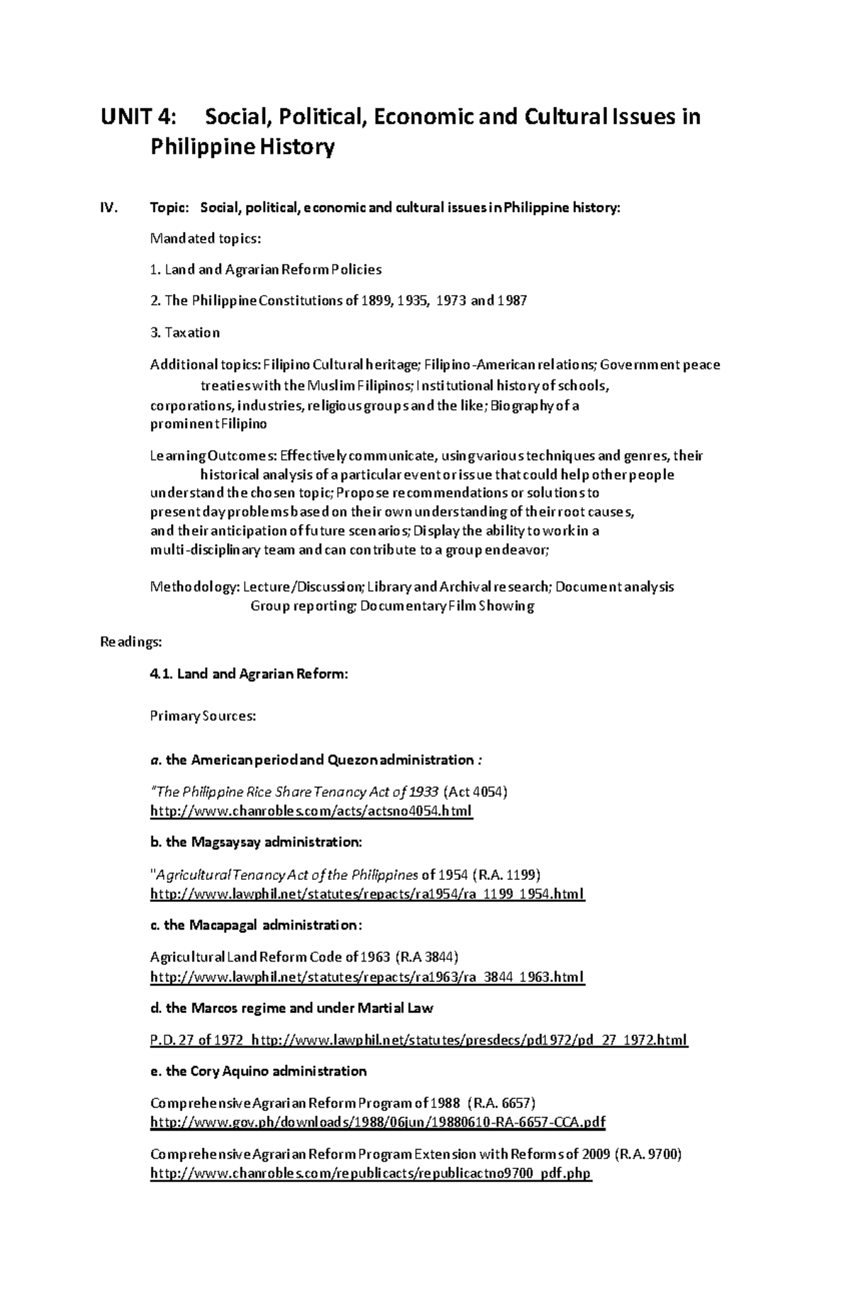 RIPH - Finals - Readings in Philippine History - OLFU - Studocu