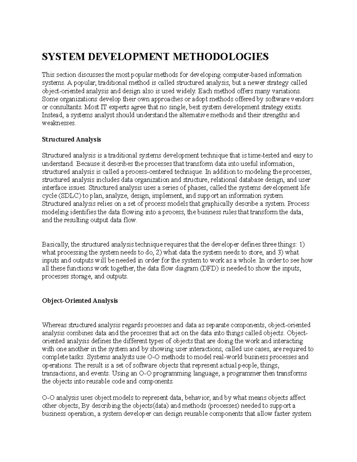 System Development Methodologiessystems Development Methods - SYSTEM ...