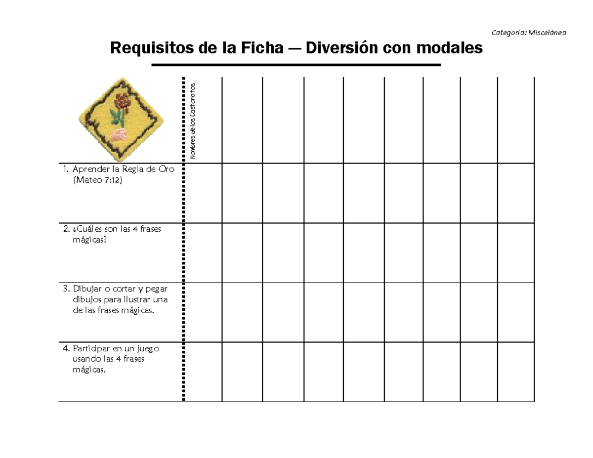 Dna - diversión con modales - Categoría: Miscelánea Requisitos de la ...