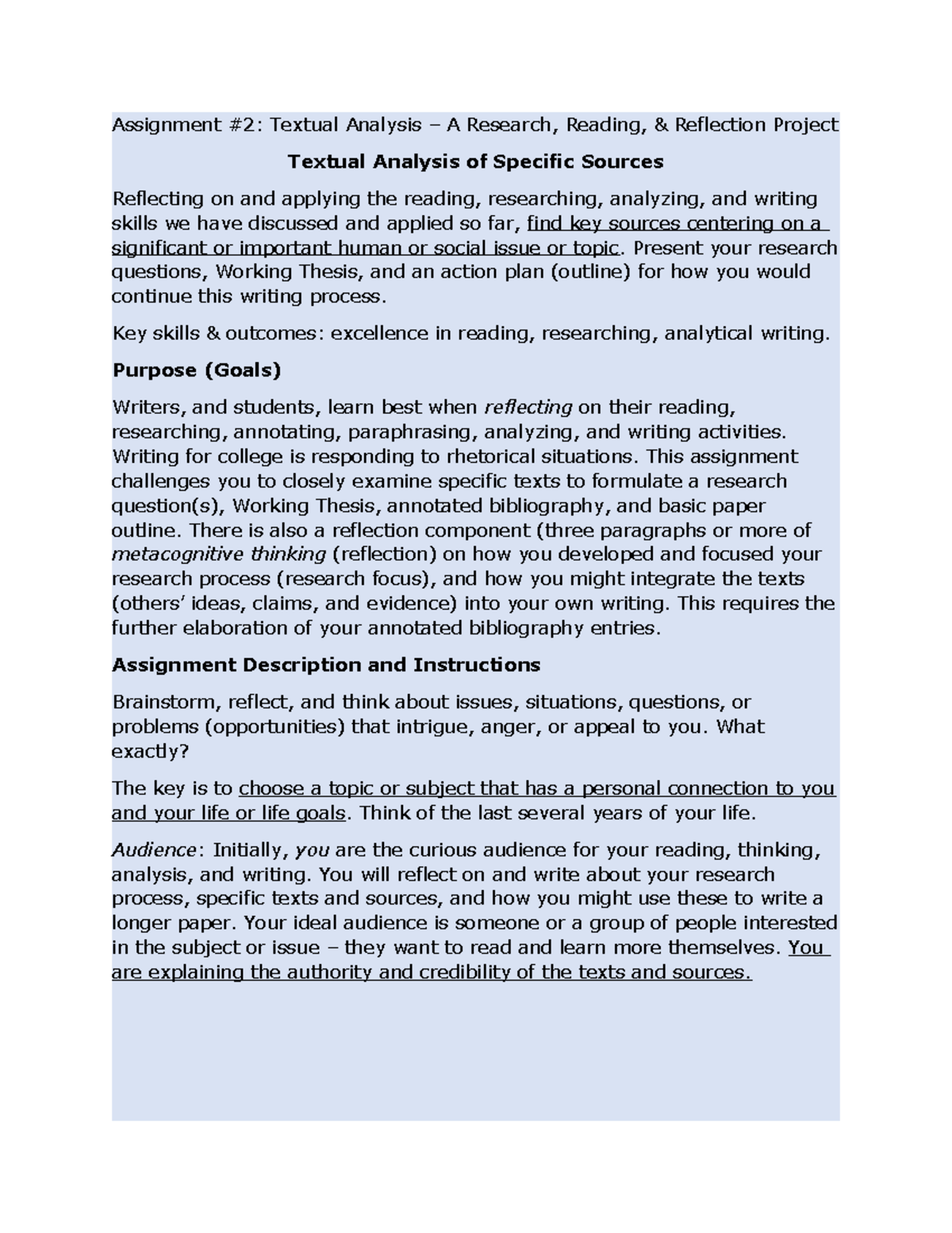 Textual Analysis Research Project - Studocu