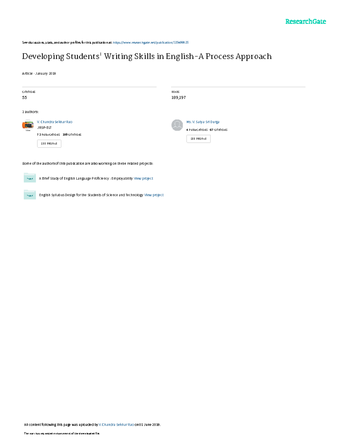 Developing Students Writing Skills In English A Process Approach