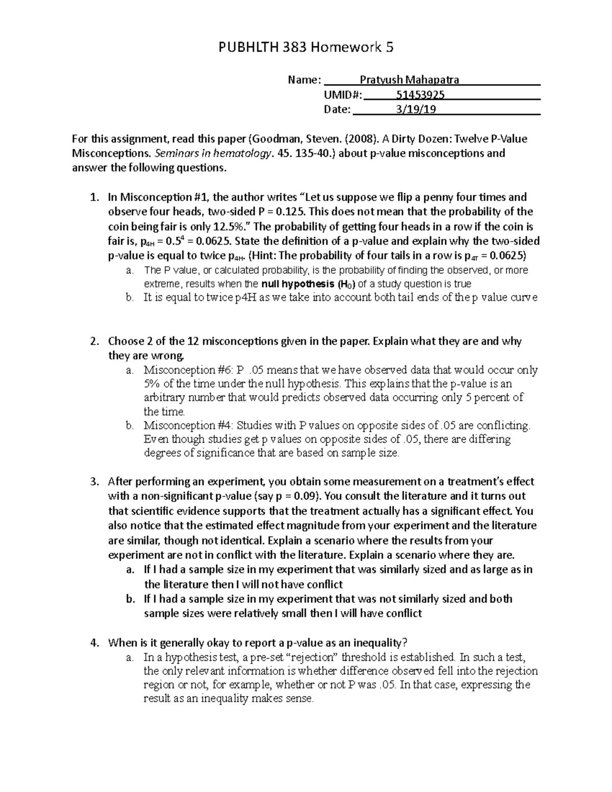 2019 Homework 5 - public health essay assignment - PUBHLTH 383 Homework ...