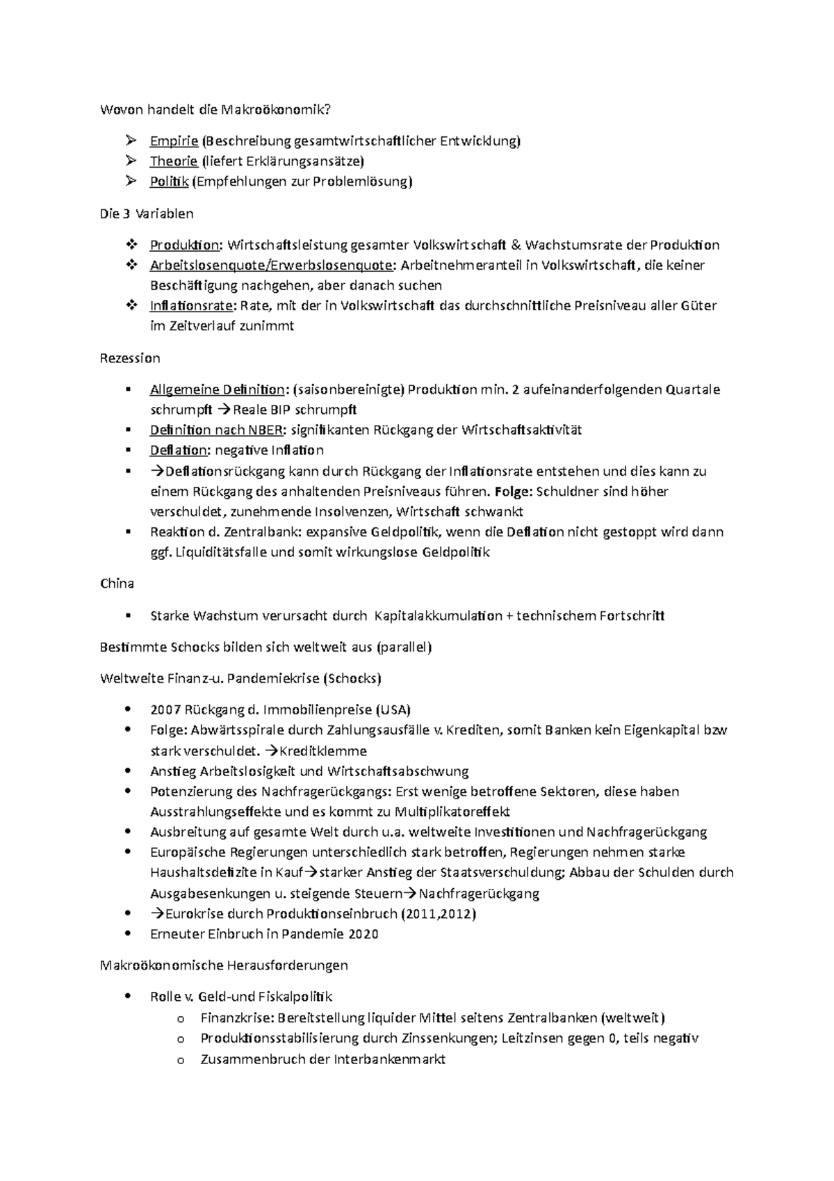 VL2 14 - Dieses Dokument ist eine Mitschrift zu dem Fach Makroökonomie - Wovon handelt die - Studocu