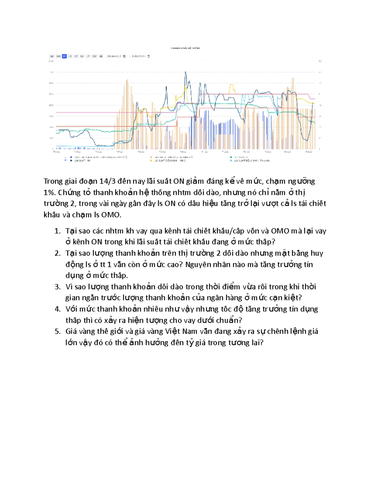Trong giai đoạn 14 - Trong giai đo ạn 14/3 đếến nay lãi suấết ON gi ảm ...