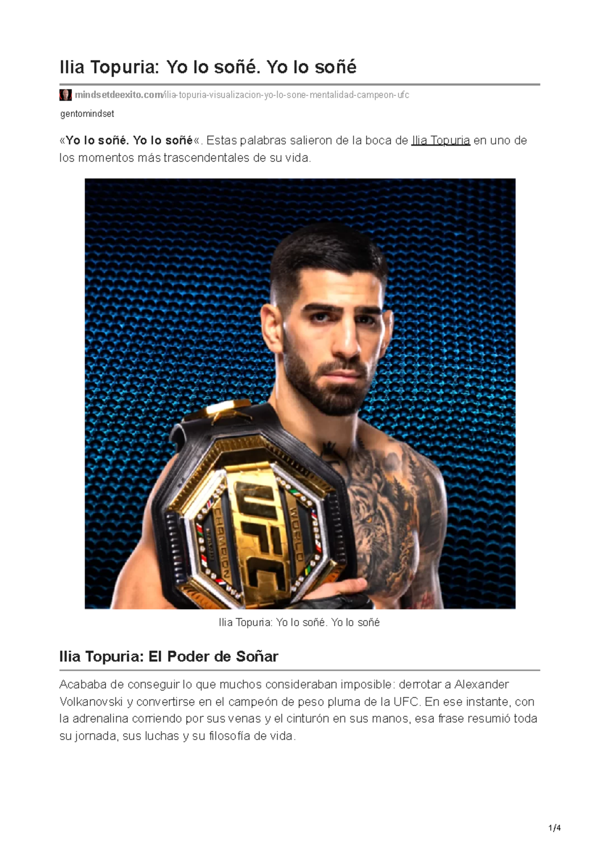 Ilia Topuria - Yo lo soñé, Yo lo soñé (Frase Épica) - Mindsetdeexito ...
