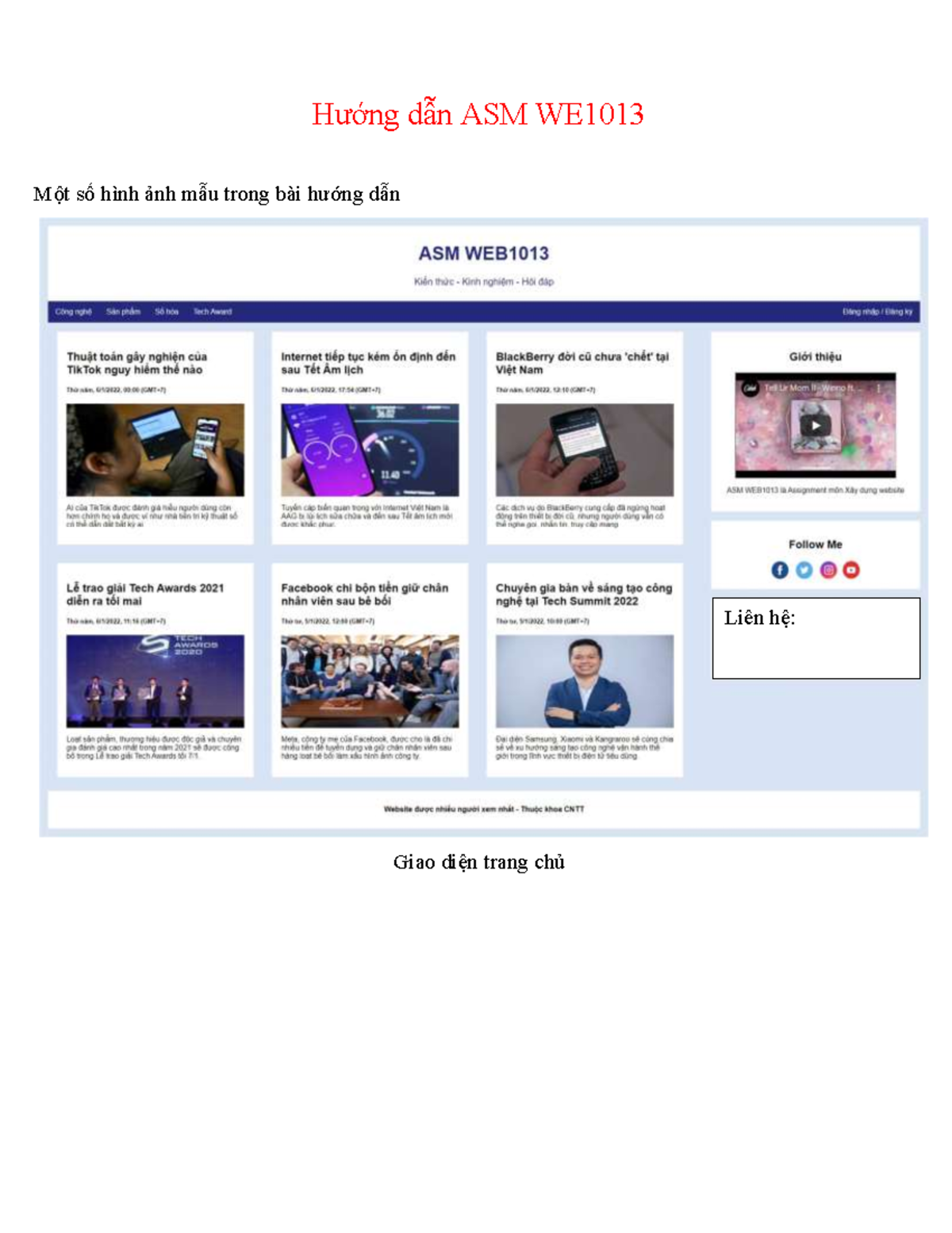Huong dan ASM - Hướng dẫn ASM WE Một số hình ảnh mẫu trong bài hướng dẫn Giao diện trang chủ ...