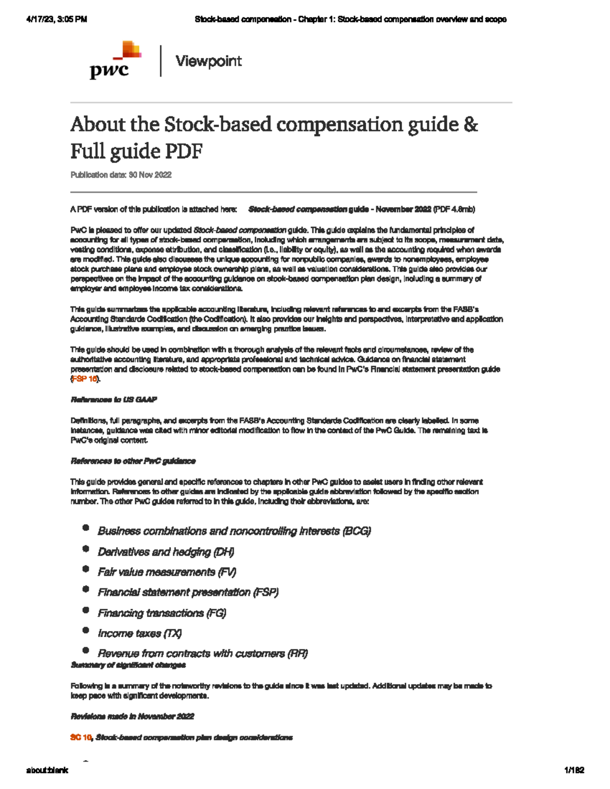 ASC 718 - 4/17/23, 3:05 PM Stock-based compensation - Chapter 1: Stock ...