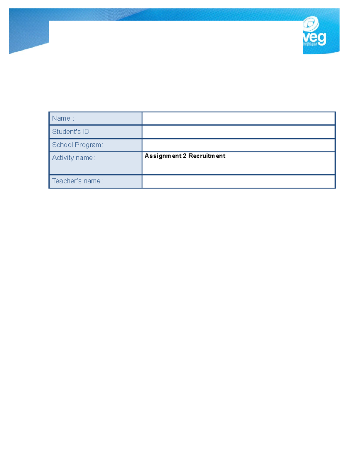 English Text File 1 for Uveg 4 course and Exercises - Name : Student's ...
