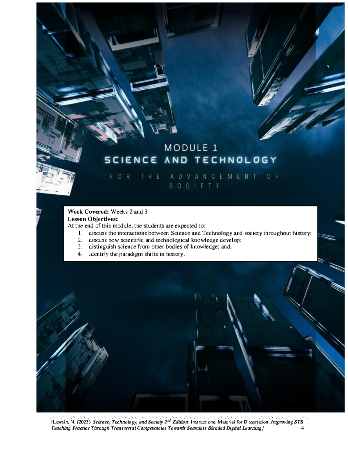 STS - Module - [Lawsin, N. (2023). Science, Technology, and Society 2nd Edition. Instructional ...