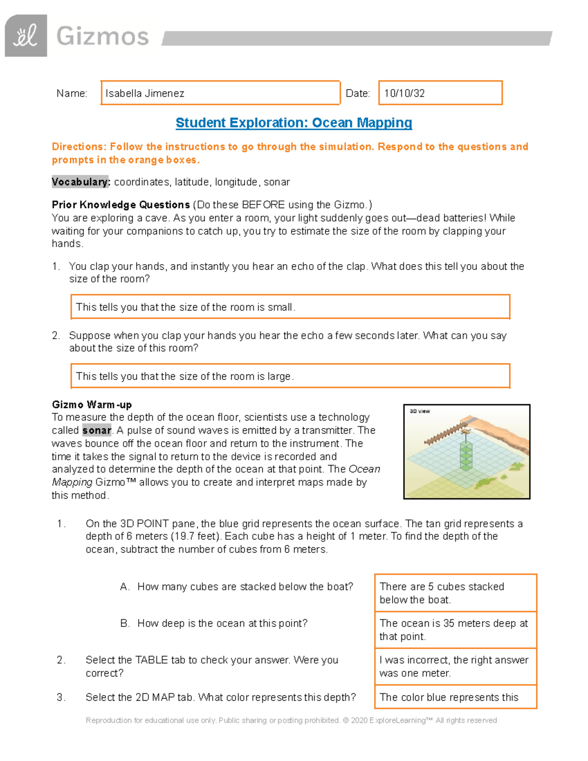 Copy of Ocean Mapping SE - Name: Isabella Jimenez Date: 10/10/ Student ...