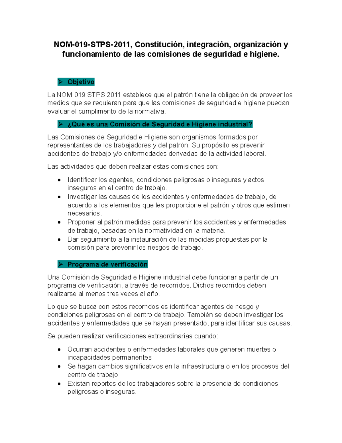 NOM 019 STPS 2011 - NOM-019-STPS-2011 - NOM-019-STPS-2011, Constitución ...